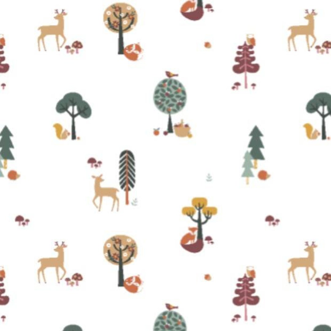 Flannel Simple Woodland Super Snuggle 1 Yard Precut Forest Animals ...