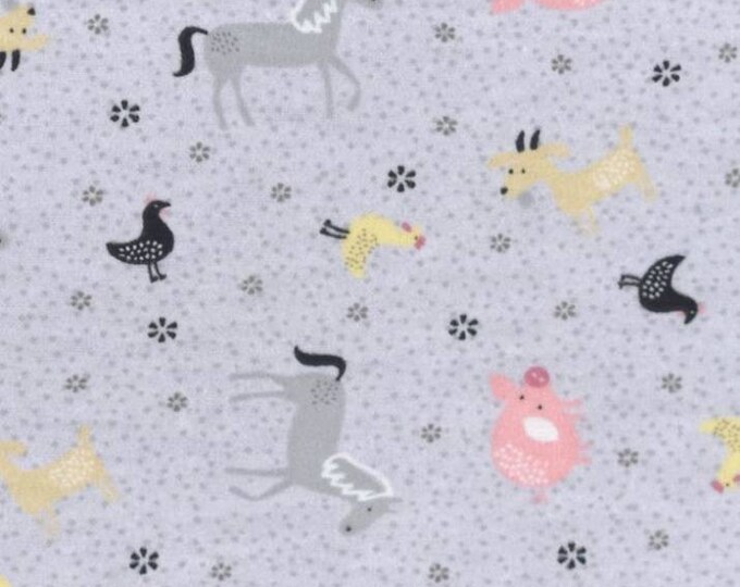 Flannel Farm Animals Tossed Super Snuggle 1 Yard Precut Animals Flannel ...