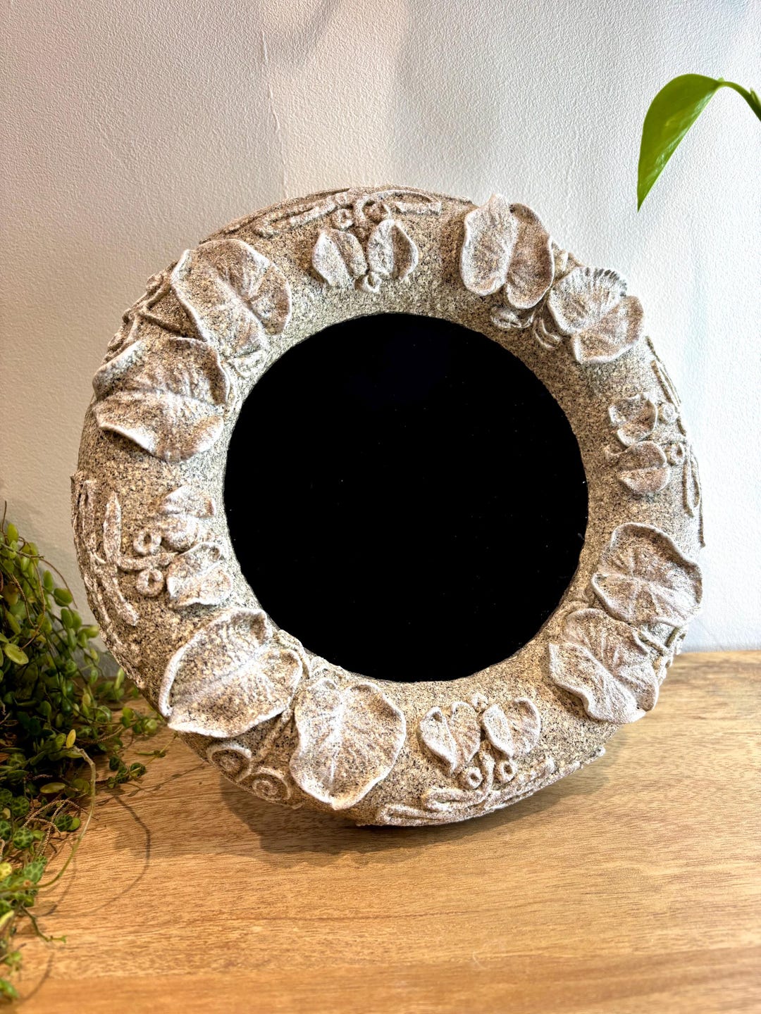 Handmade Stone Effect Frame Resin Sculpture • Black Mirror-style Art ...