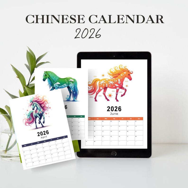 Chinese Calendar 2026 Printable – Lunar New Year, Instant Download ...
