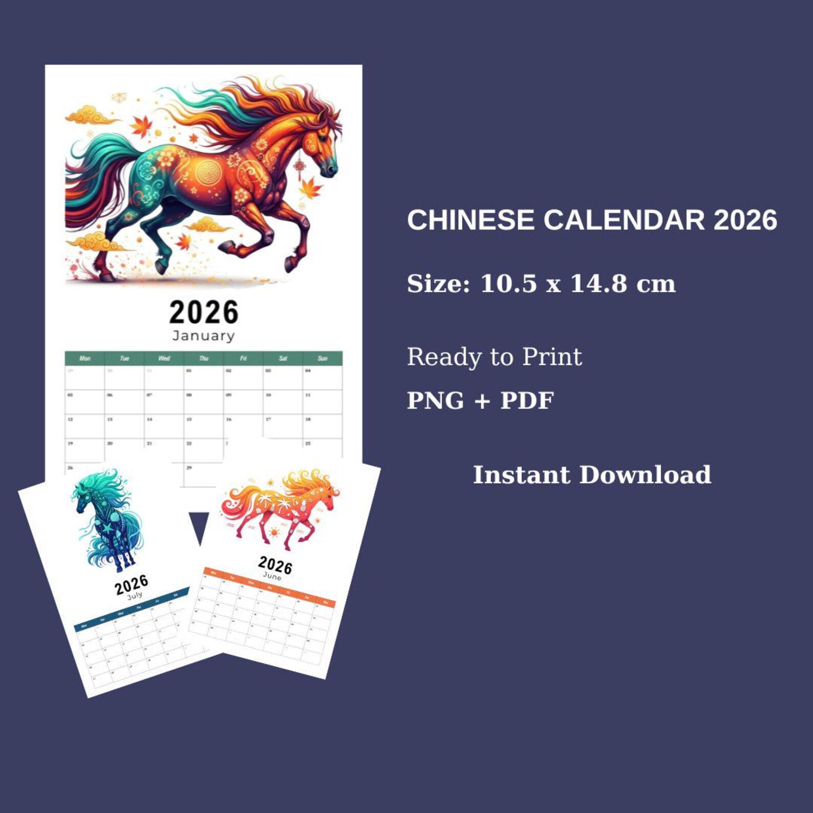 Chinese Calendar 2026 Printable – Lunar New Year, Instant Download ...