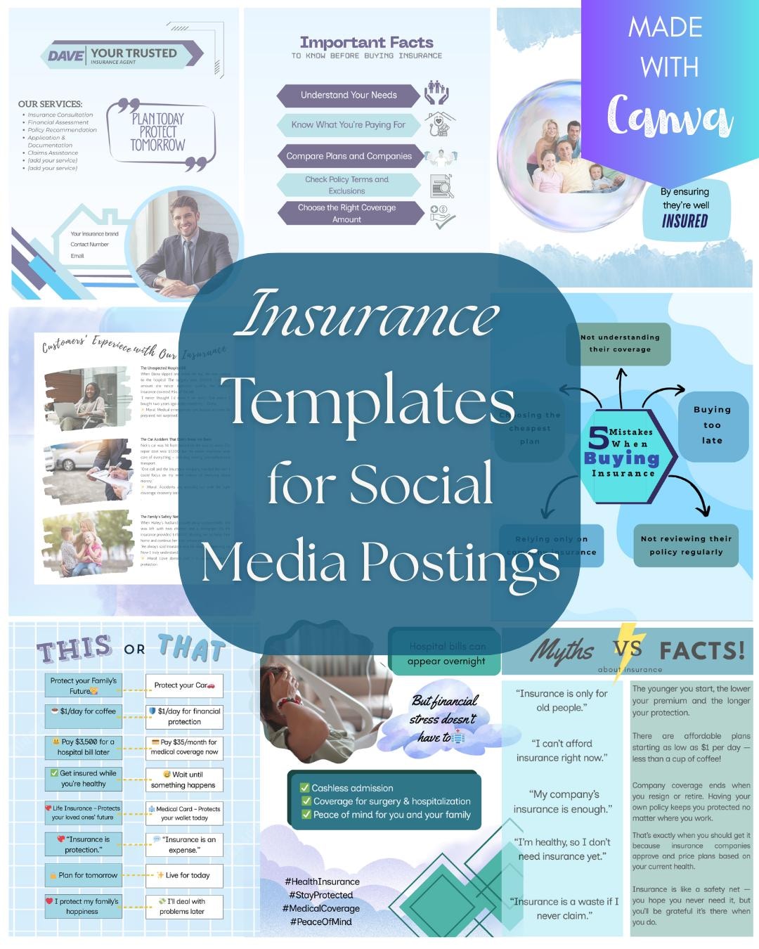 Insurance Templates Instagram Post for Agents | Canva Templates ...
