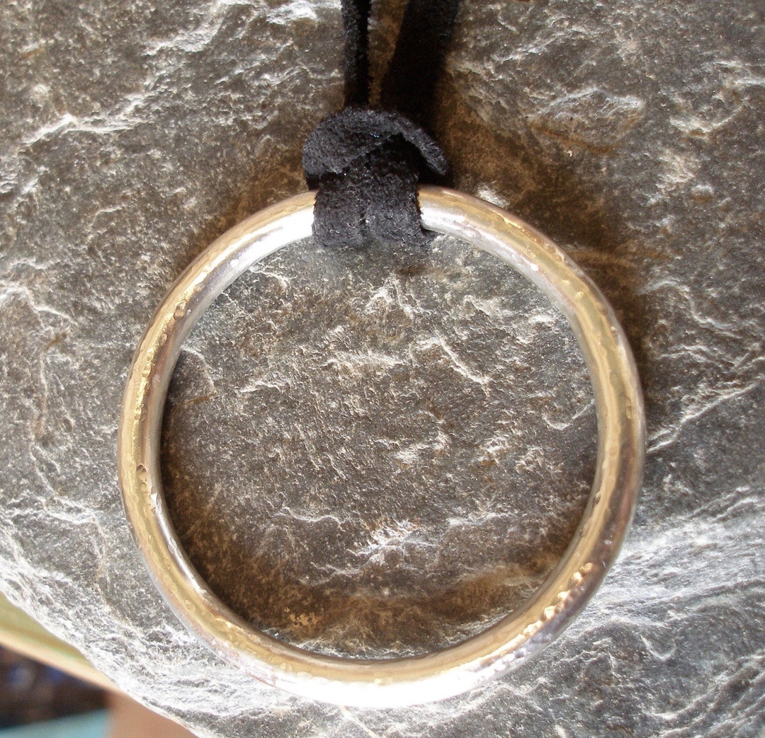 Hammered Sterling Silver Teething Ring: 5cm Internal Circle, 5mm ...