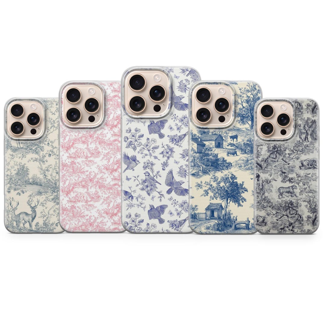 French Toile Phone Case Toile De Jouy Cover for iPhone 17 Pro Max, 17e ...