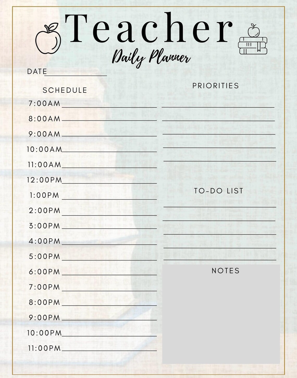 Teacher Daily Planner - Etsy
