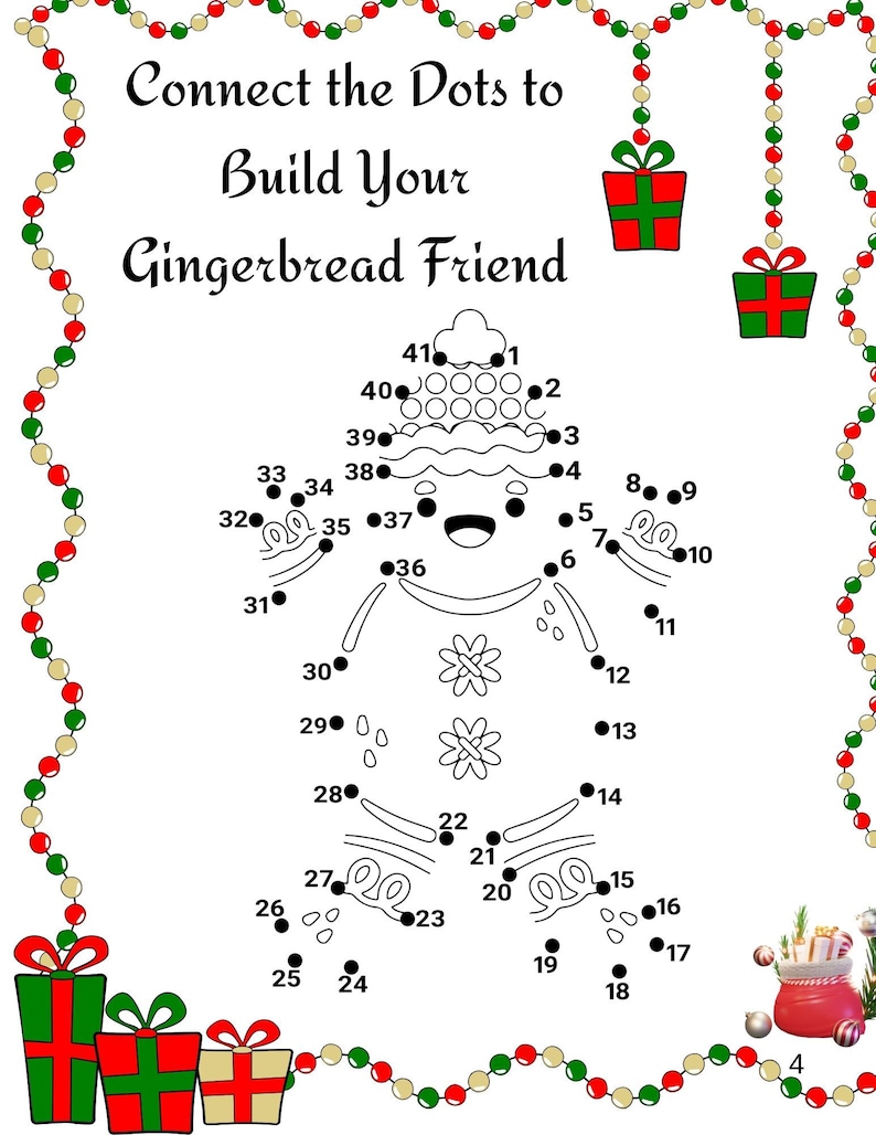 Christmas Dot to Dot Coloring Pages for Kids – 12 Cute Holiday Connect ...