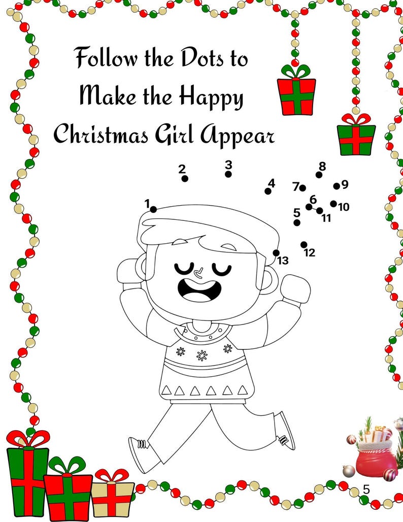 Christmas Dot-to-dot Activity Pages – Santa, Elf, Gingerbread ...