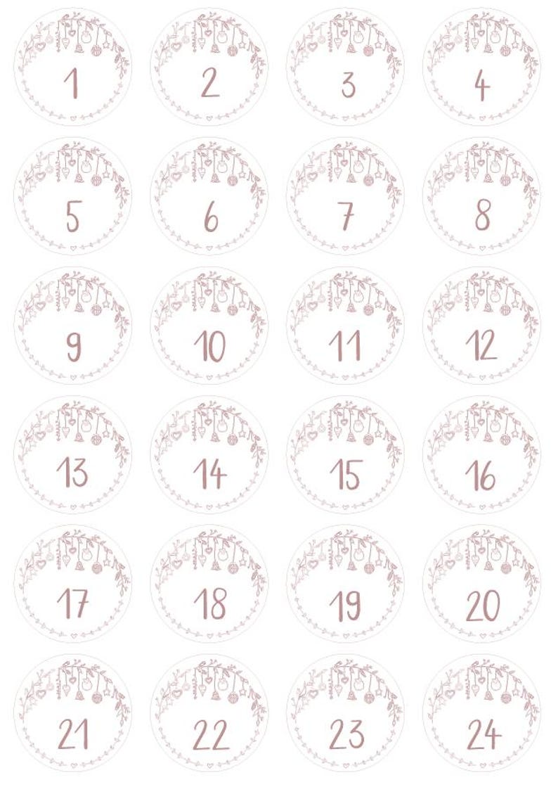 Download - Advent Calendar Numbers - Etsy