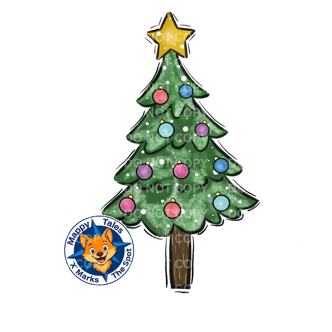 Cute Christmas Tree Clipart PNG • Holiday Tree Illustration - Etsy