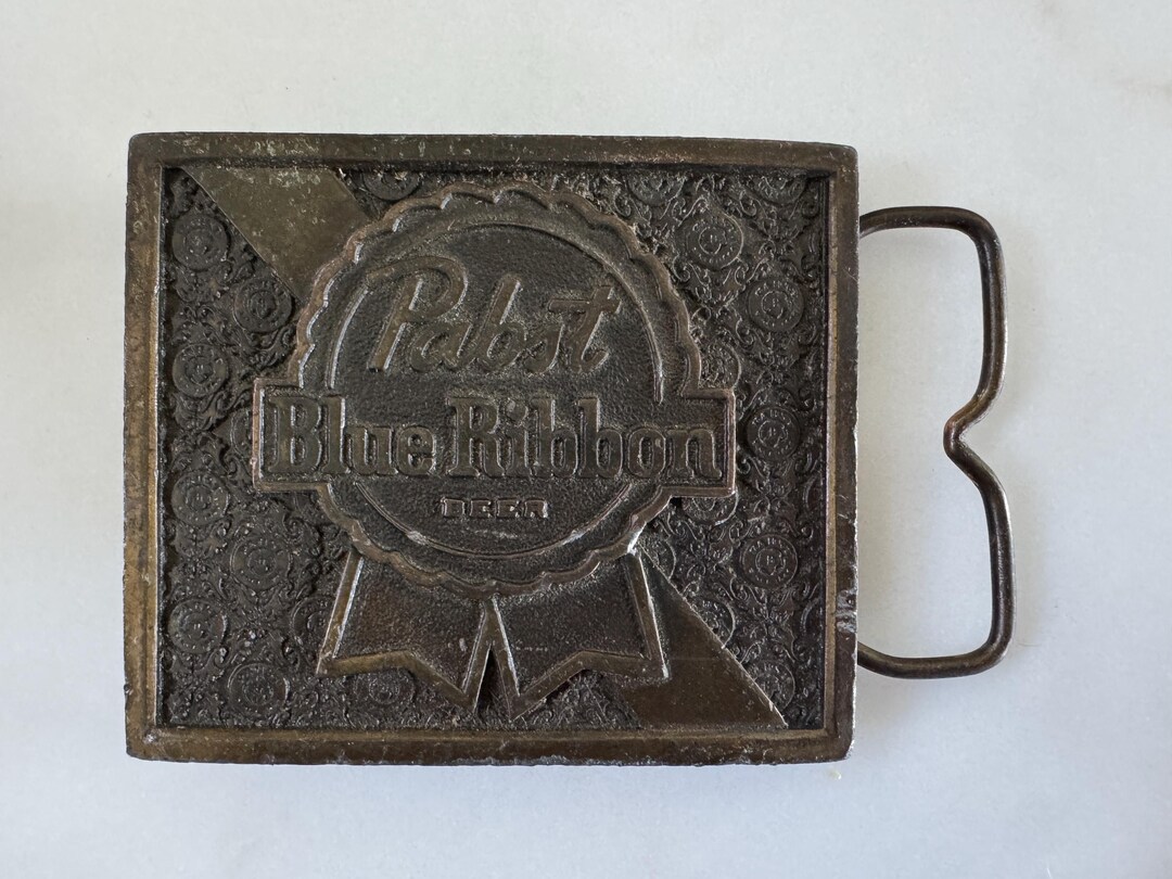 Pabst Blue Ribbon Belt Buckle With Built in Bottle Opener Vintage 1975 ...