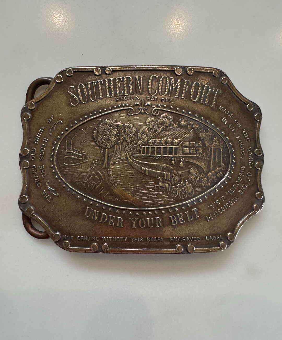 Southern Comfort Solid Brass Belt Buckle Vintage 1970's Collectible - Etsy
