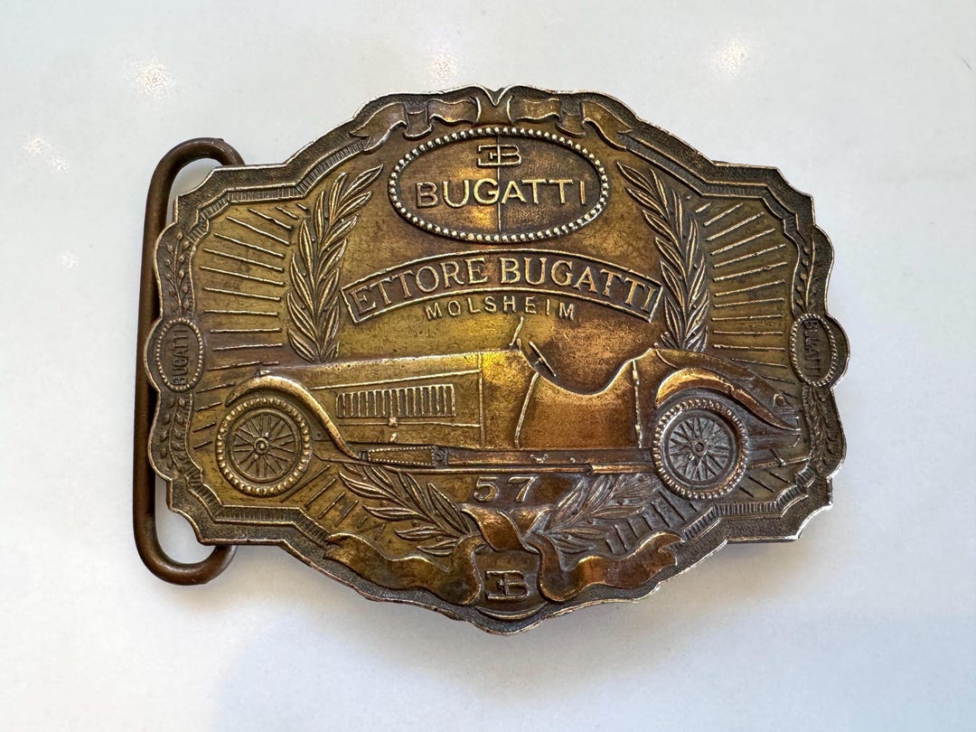Bugatti Type 57 Vintage Solid Brass Belt Buckle 1970s Racing Car - Etsy