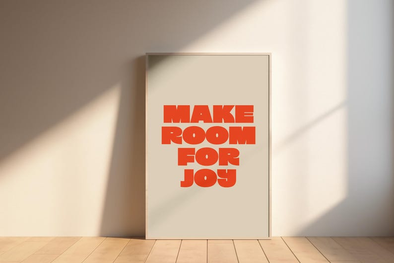 Make Room for Joy Quote Print OLIVE | Inspirational Poster Art - Etsy ...