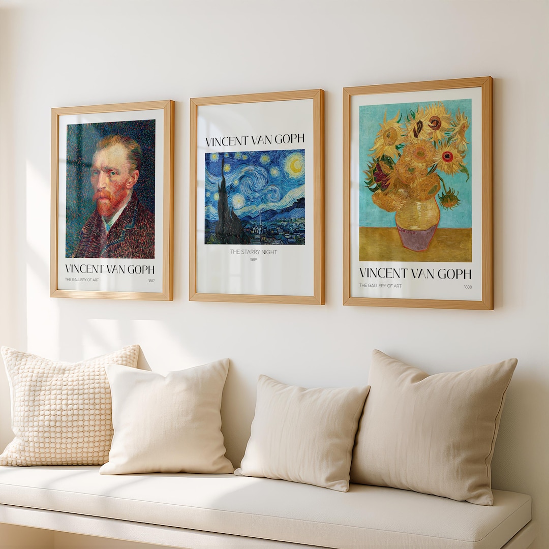 Van Gogh Set of 3 Posters | Classic Artwork Set | Vintage Wall Art ...