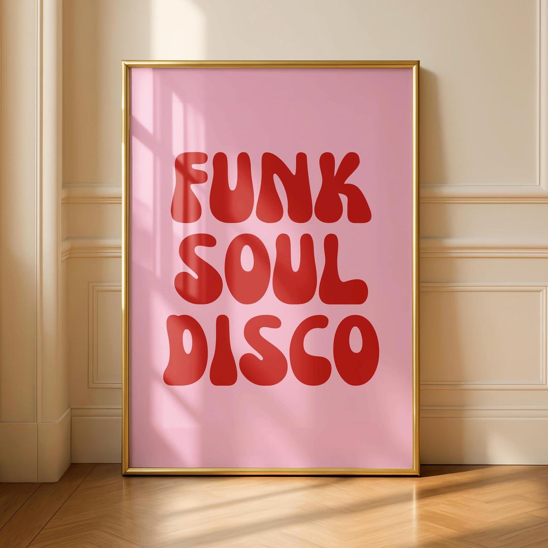 Funk Soul Disco Poster | Retro 70s Music Wall Art | Disco Room Decor ...