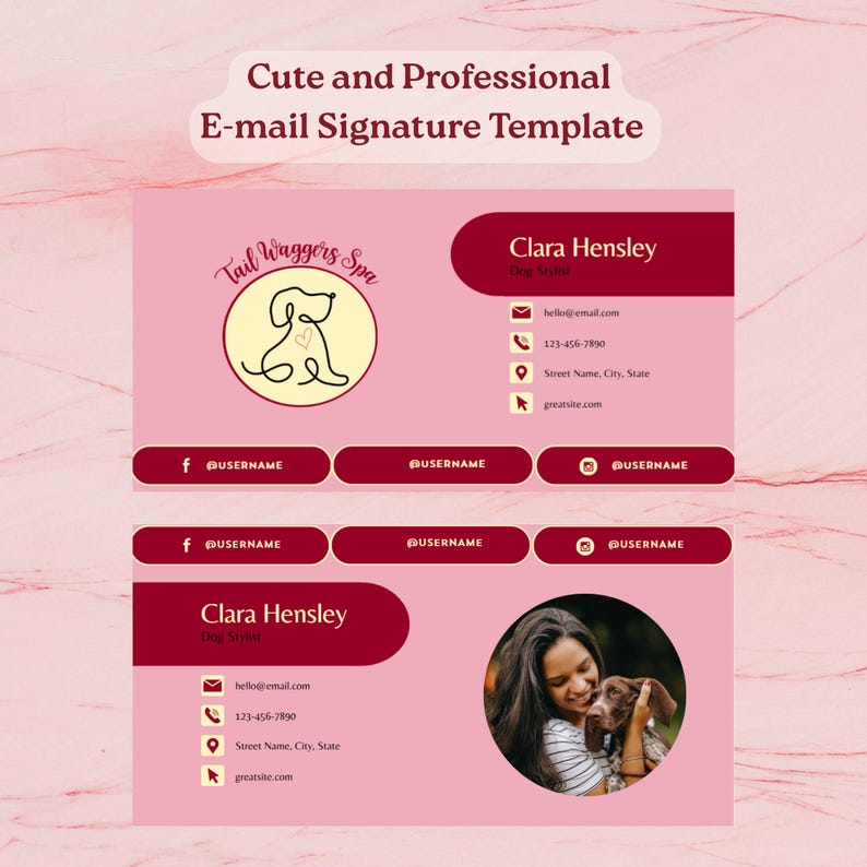 Modern Business Email Signature Template | Canva Editable - Etsy