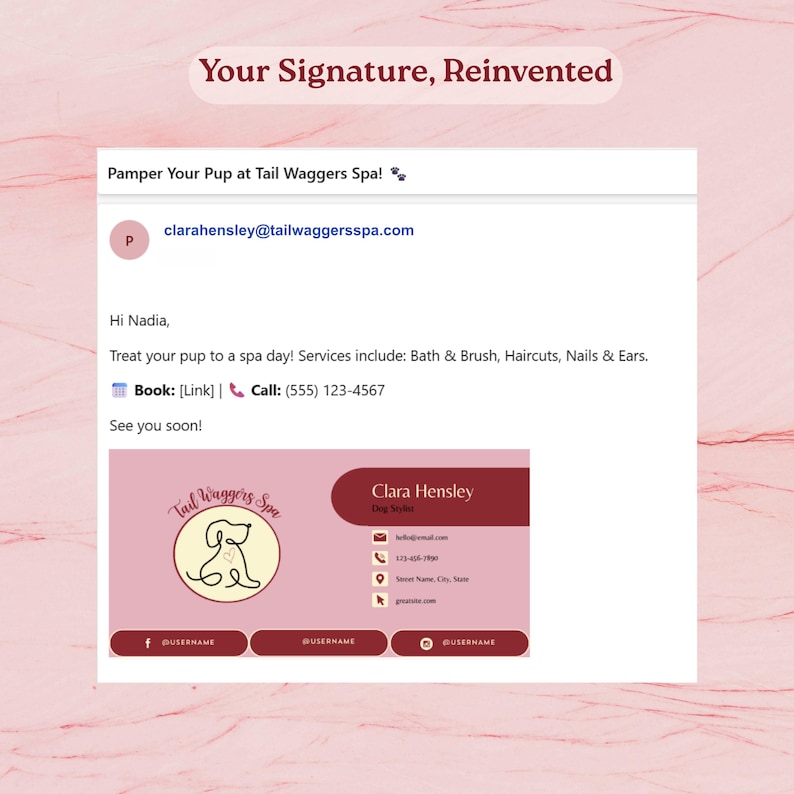 Cute Professional Email Signature Template | Canva Editable | Modern ...
