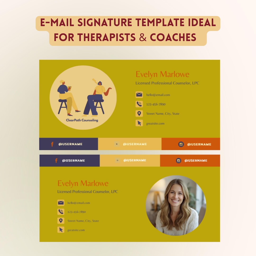 Coaching and Counseling Email Signature Template | Modern Therapist ...