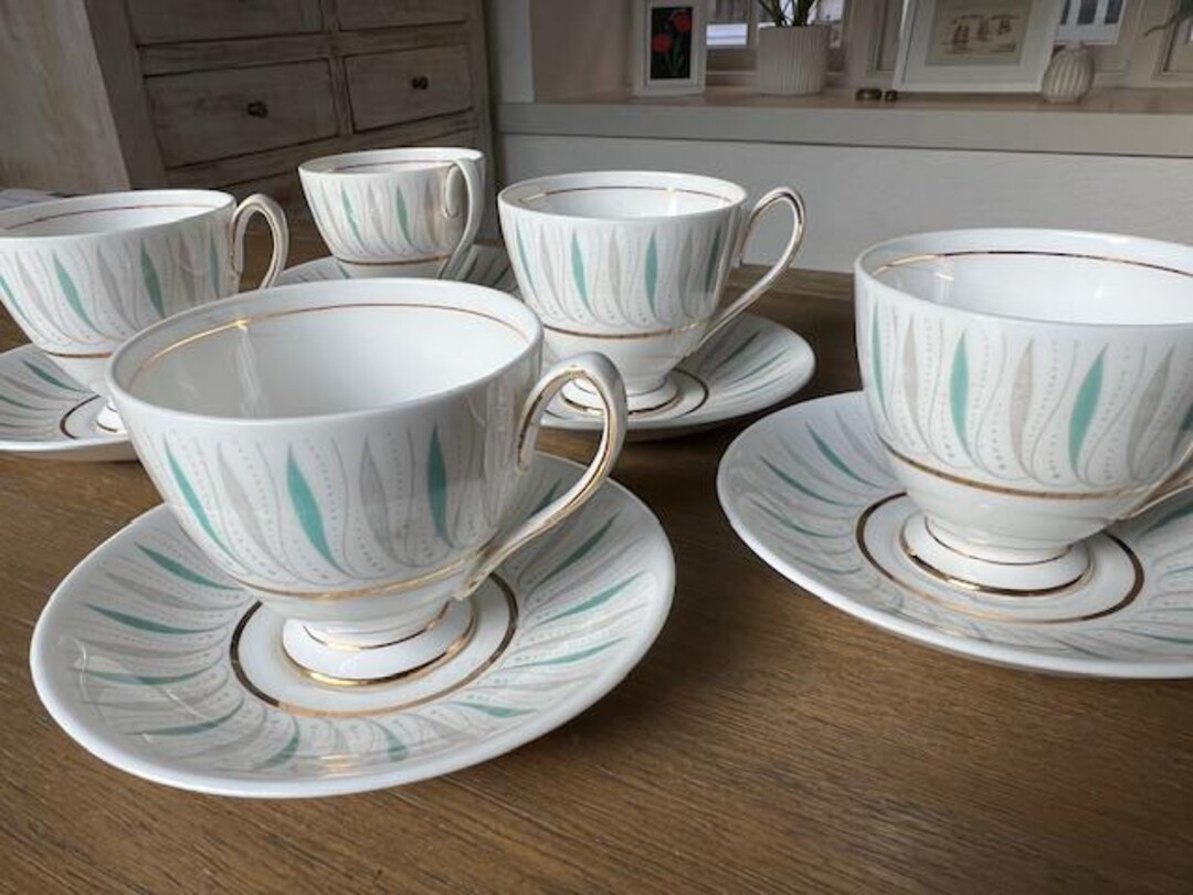 Set of 5 Vintage Queen Anne Caprice Demi Tasse Tea / Coffee Set (1950 ...