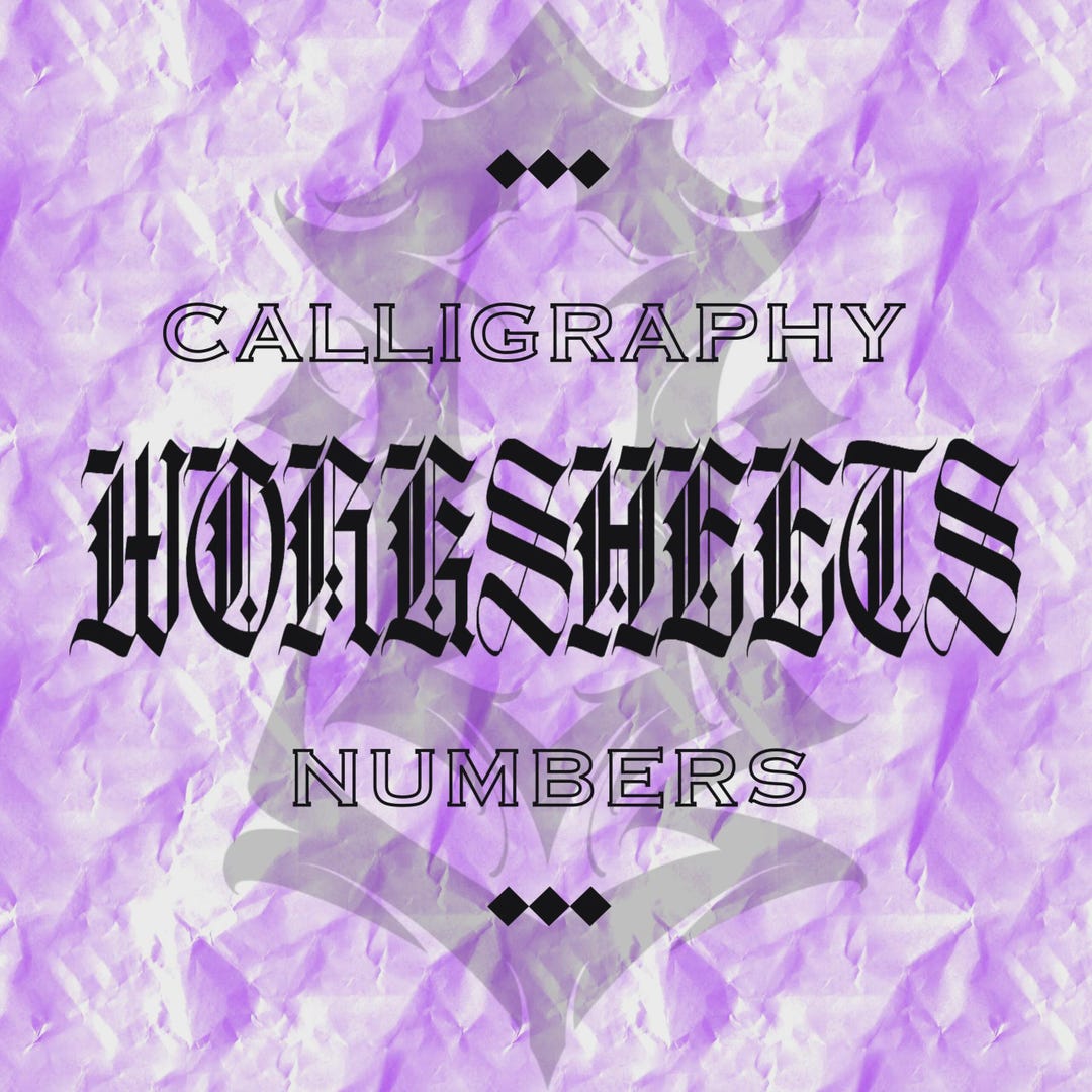 Gothic Calligraphy Numbers – Blackletter Number Worksheets PDF – Gothic ...