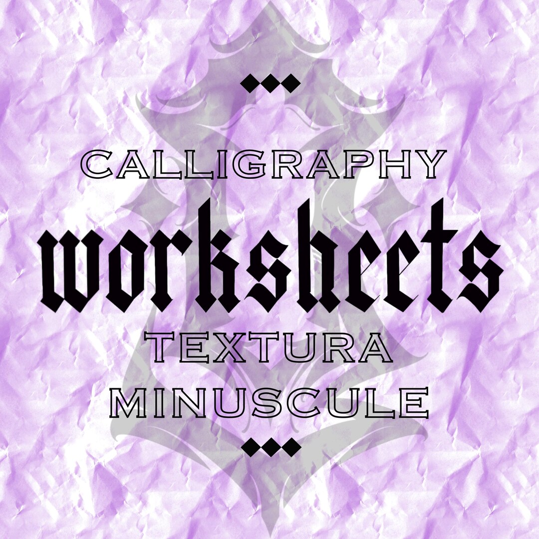 Gothic Textura Minuscule (lowercase) Calligraphy Worksheets ...