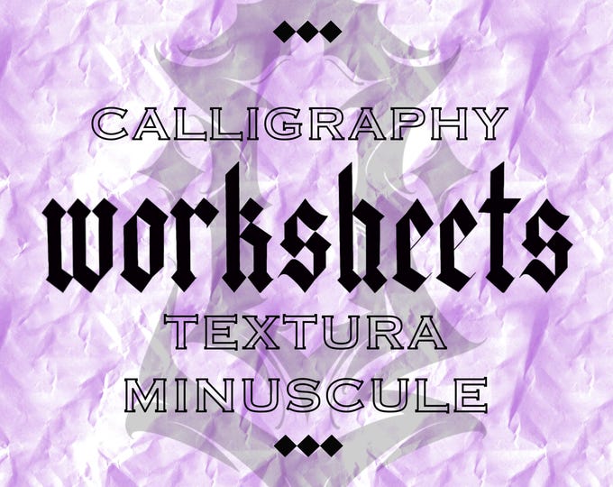 Blackletter Calligraphy Worksheets: Textura Gothic Lowercase (digital ...