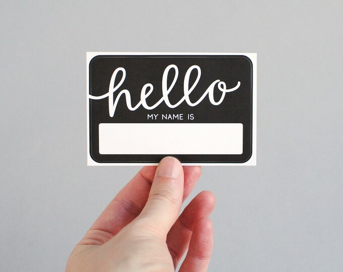 Name Tags // Hello My Name Is, Black (pack of 10) - Etsy