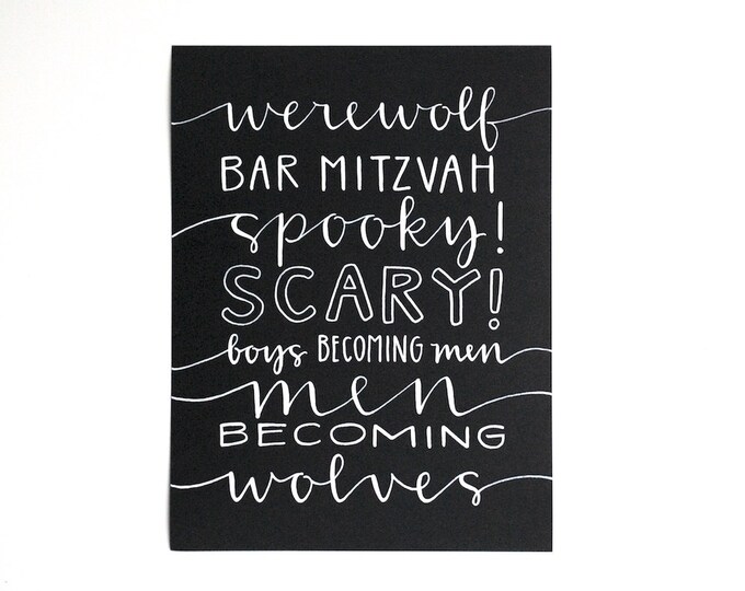 Hand-lettered Halloween Decor Modern Calligraphy Werewolf - Etsy