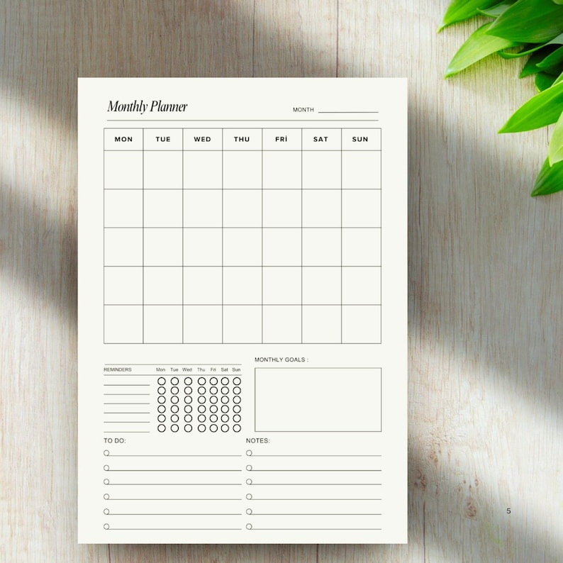 Planner Bundle Undated Printable Digital Planner – Daily Weekly Monthly ...