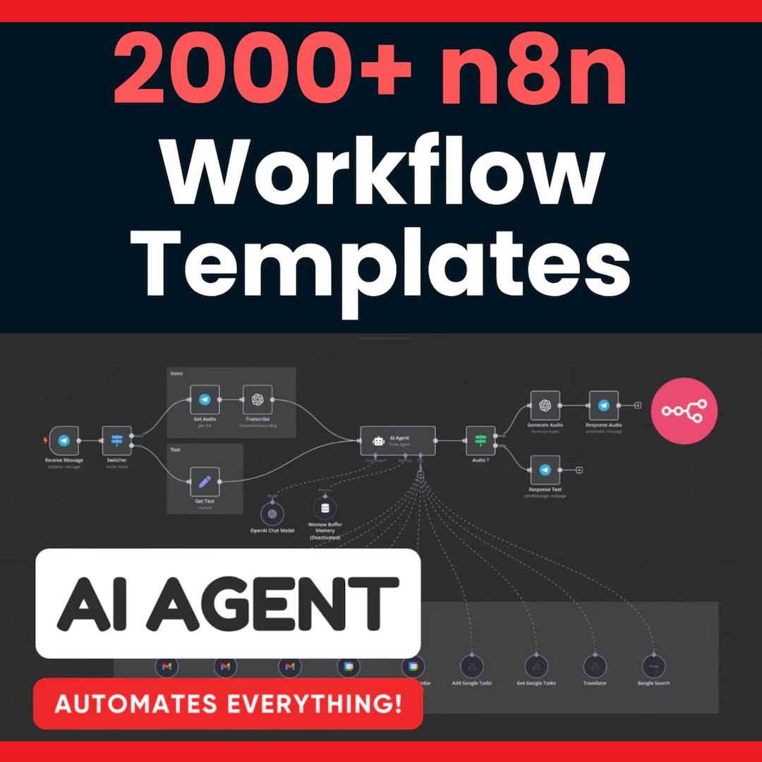 N8n 2000+ AI Automation Workflows | No Code JSON Templates | - Etsy
