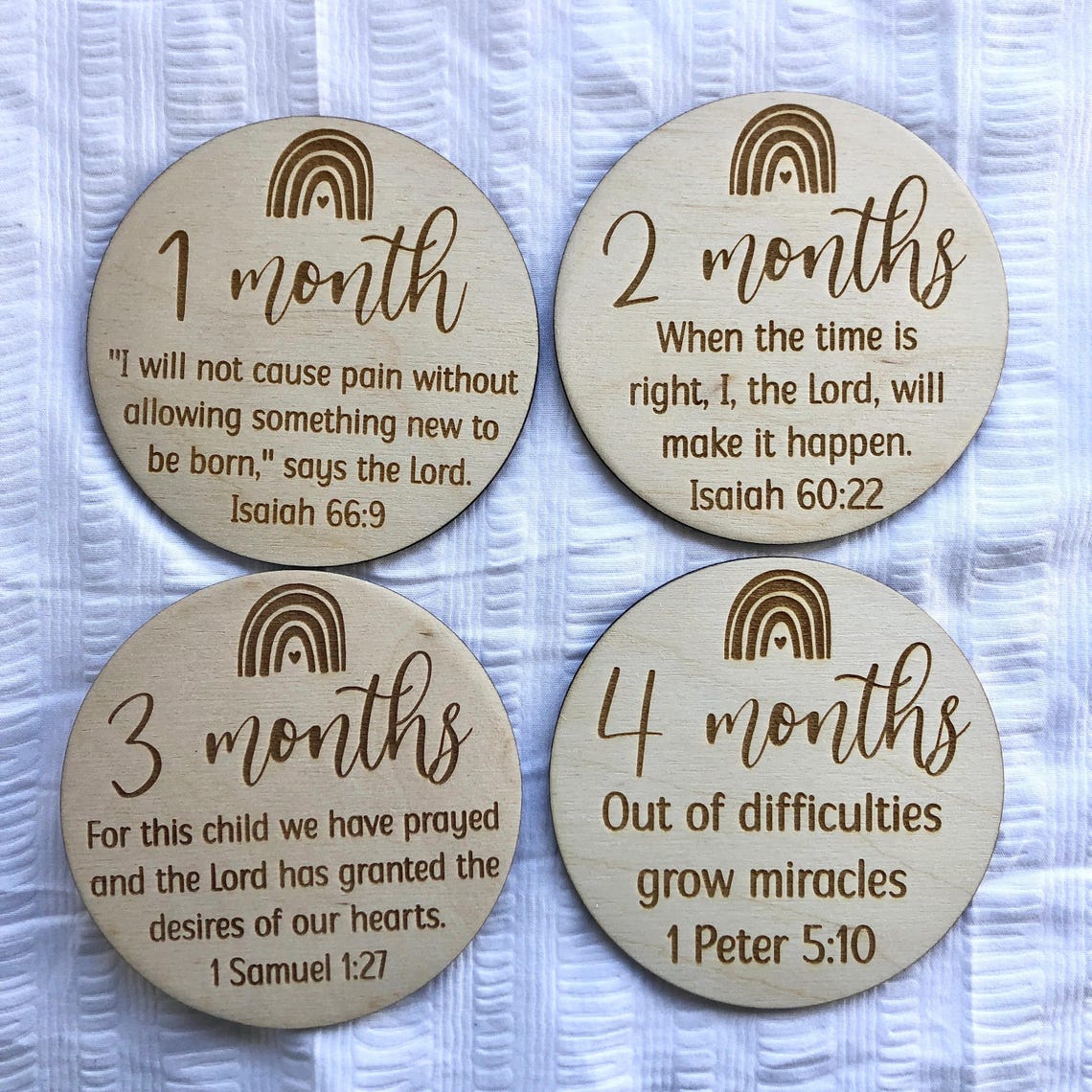 Rainbow Baby Milestone Discs | Bible Verse Milestone Markers ...