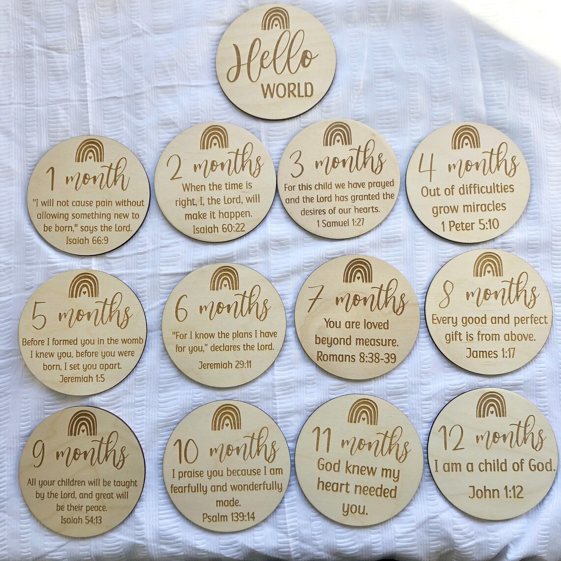 Rainbow Baby Milestone Discs | Bible Verse Milestone Markers ...