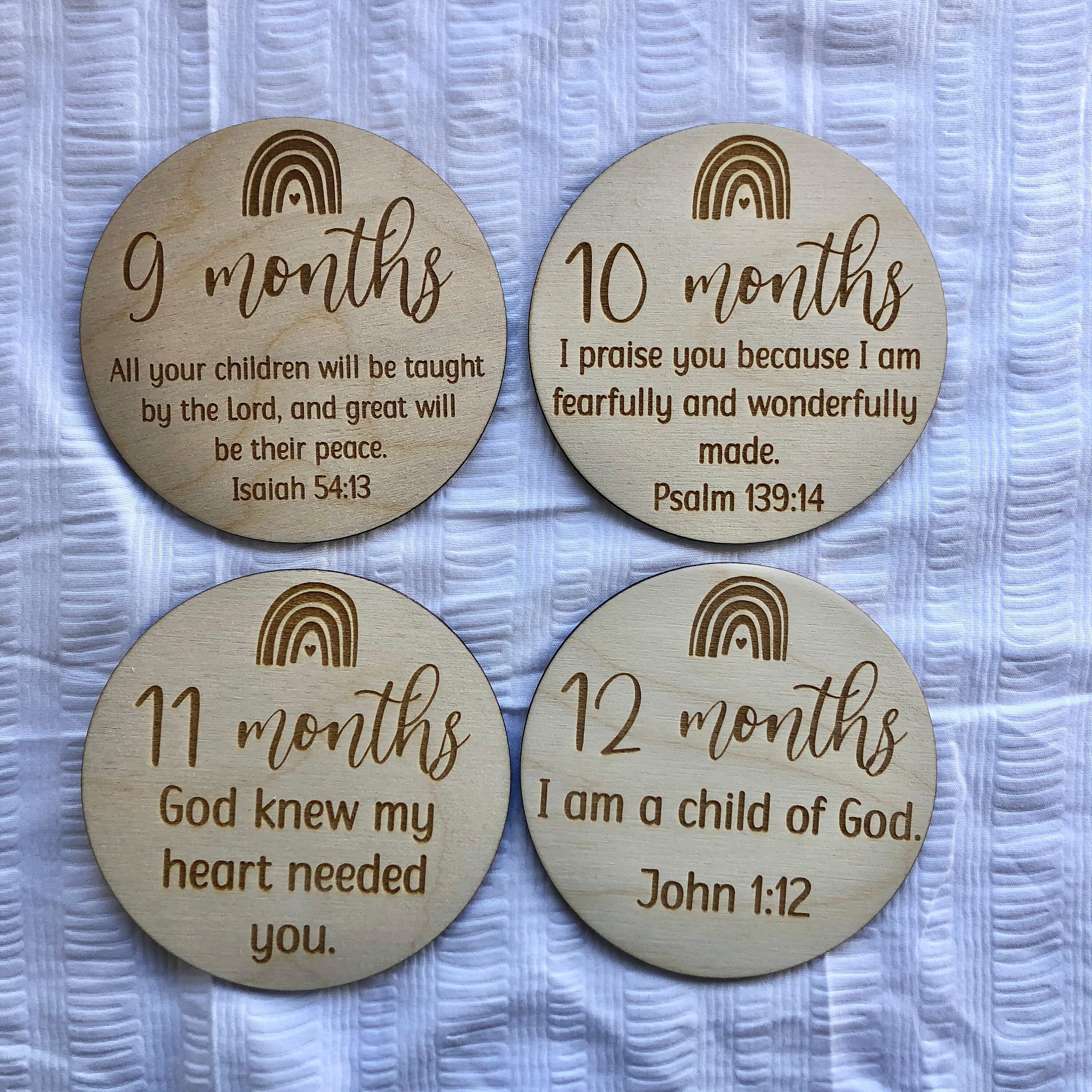 Rainbow Baby Milestone Discs | Bible Verse Milestone Markers ...