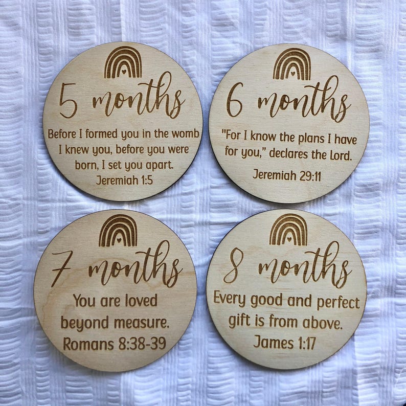 Rainbow Baby Milestone Discs | Bible Verse Milestone Markers ...