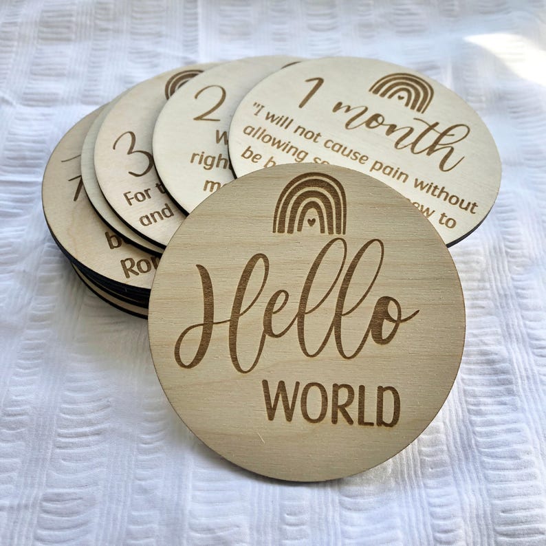 Rainbow Baby Milestone Discs | Bible Verse Milestone Markers ...