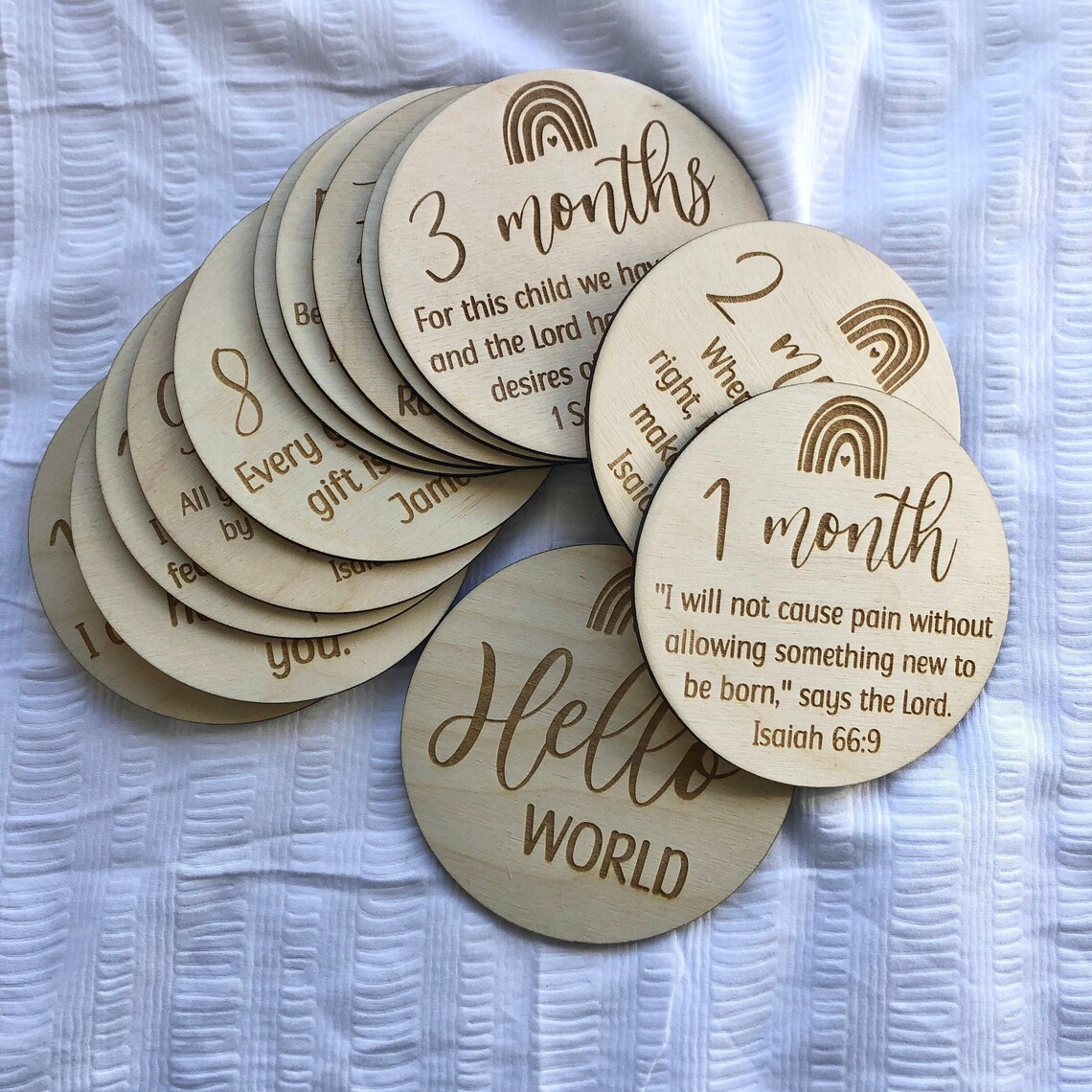 Rainbow Baby Milestone Discs | Bible Verse Milestone Markers ...