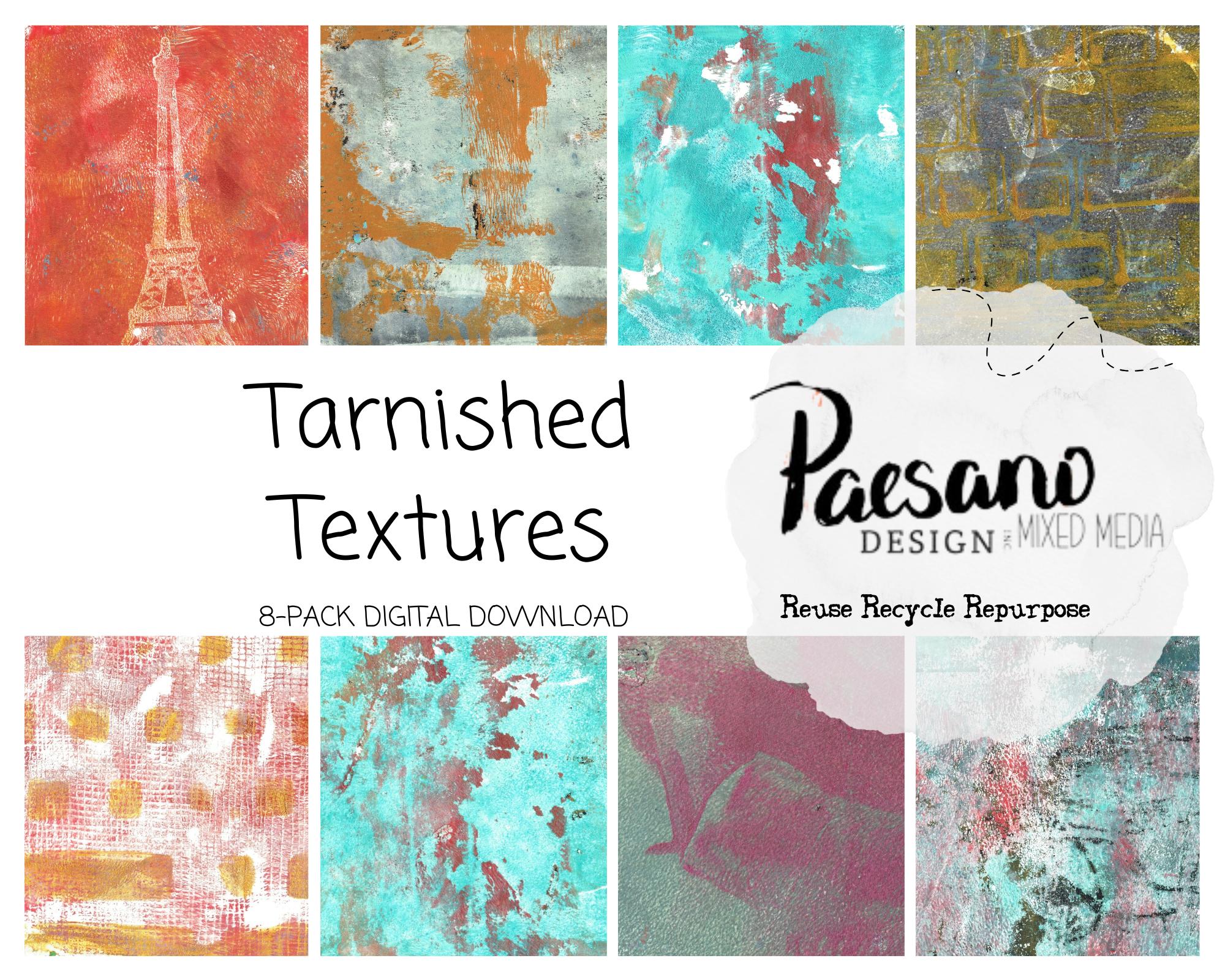 8-pack "tarnished Textures" Hand-painted Gelli Print Digital Download ...