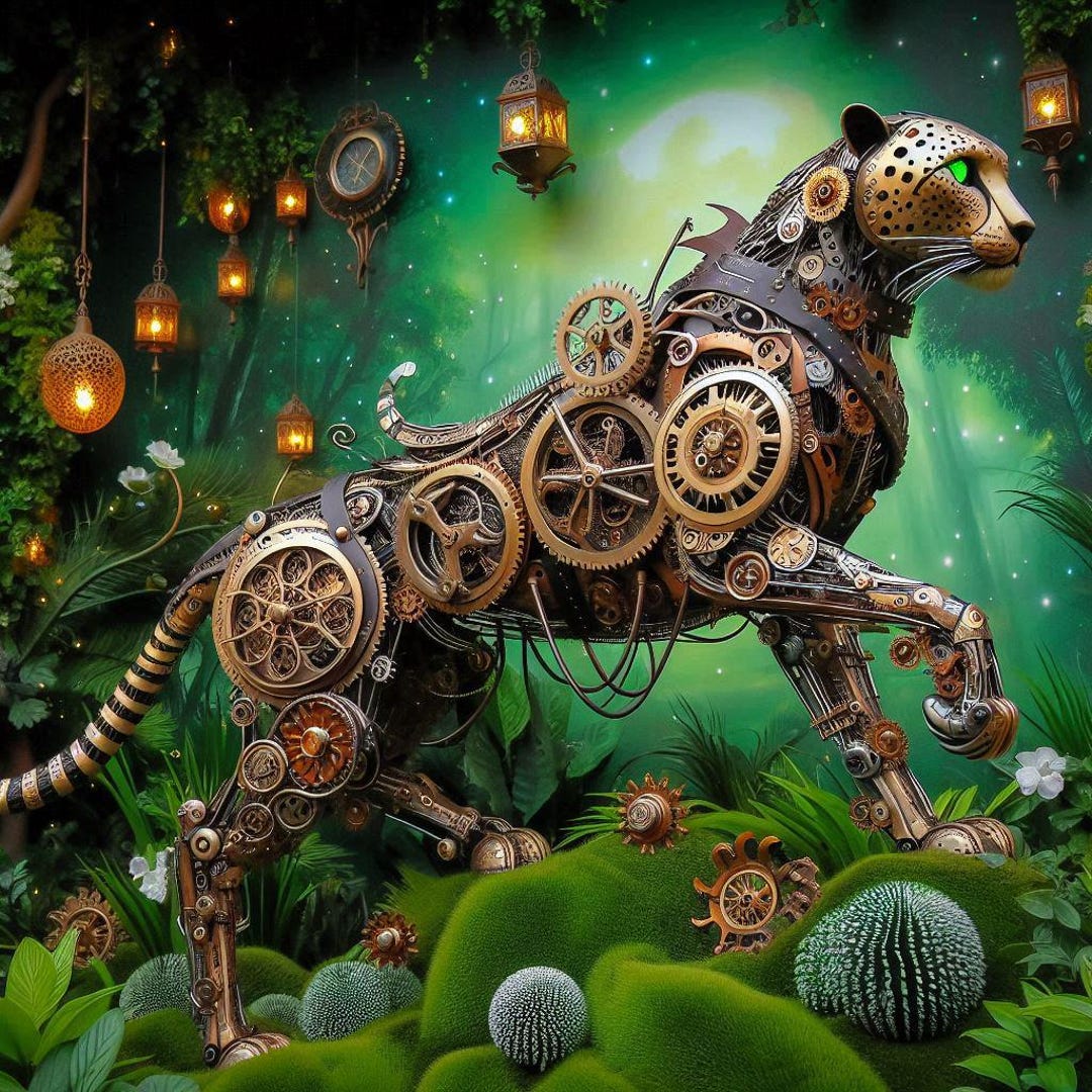 Clockwork Predator: Steampunk Cheetah - Etsy