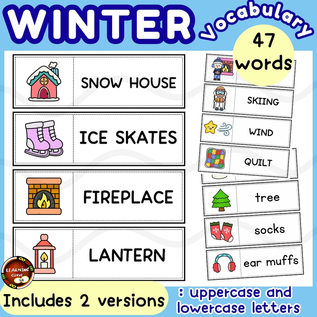 Winter Vocabulary Word Wall Cards With Pictures | Classroom Decor ...