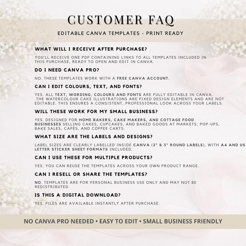 Printable Bakery Circle Sticker Sheet, Editable Canva Birthday Cake and ...