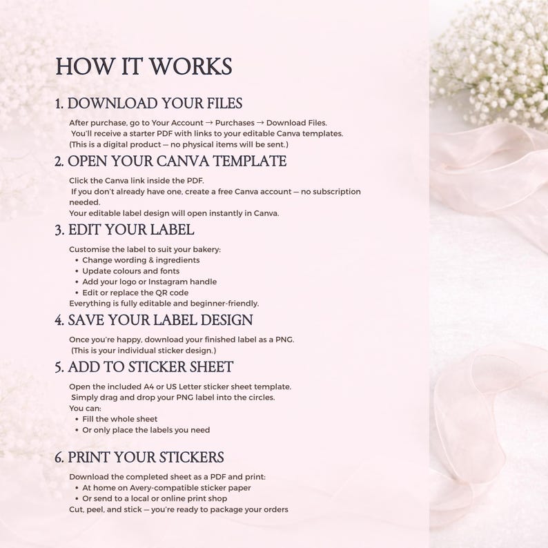 Printable Bakery Circle Sticker Sheet, Editable Canva Birthday Cake and ...