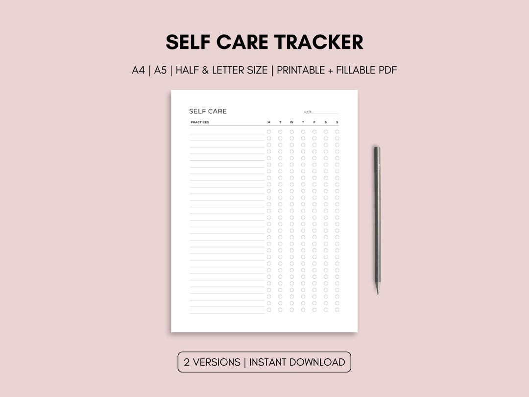 Weekly Self Care Tracker Printable | Routine Wellness Planner | Daily ...