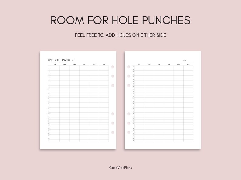 365 Day Weight Tracker Printable | Loss Tracker Log Journal | A4 A5 ...