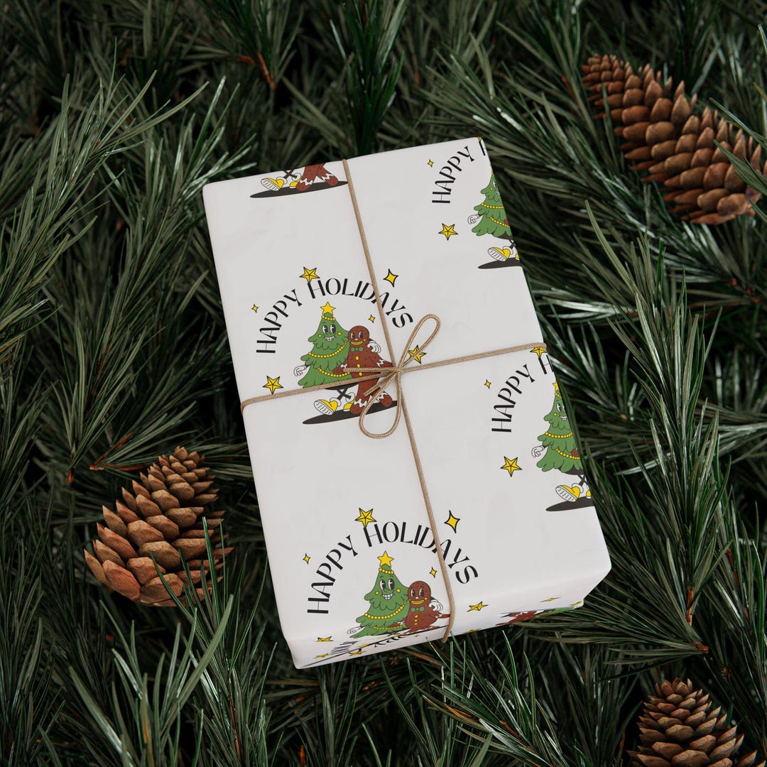 Happy Holidays Wrapping Papers | Christmas Tree Pattern - Etsy