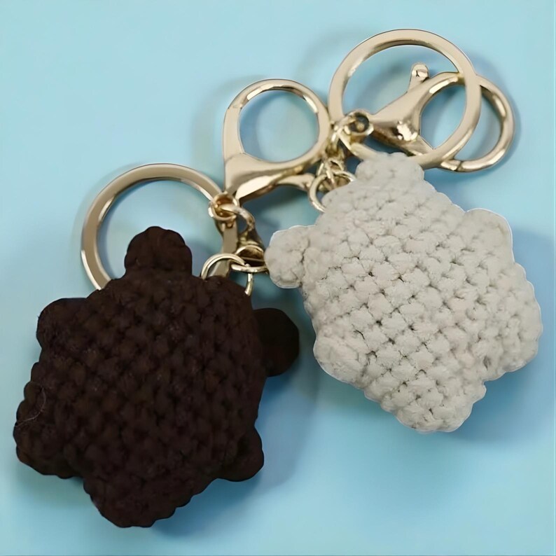 Bear Couple Keychain – Knitted Cartoon Doll – Partner Gift Pendant - Etsy