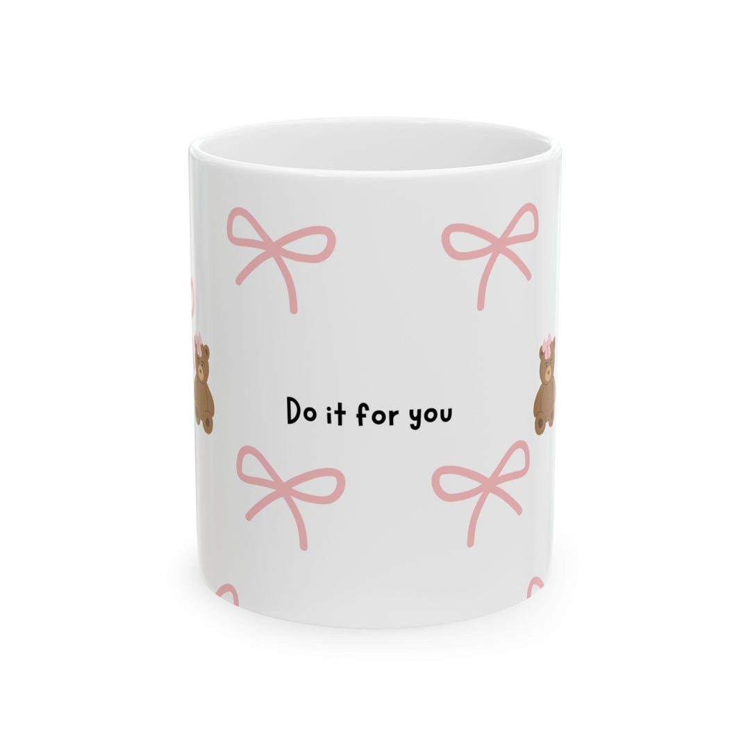 Pink Bow Ceramic Mug | Modern Coffee Cup - Etsy