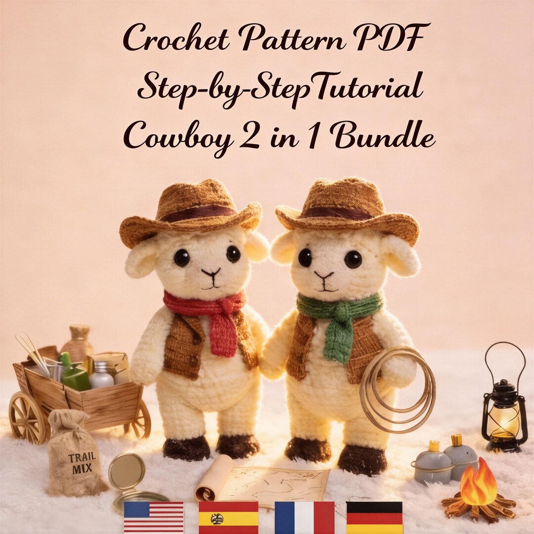 Cowboy Plush Crochet Amigurumi Cowboy Doll Pattern Beginner Friendly ...