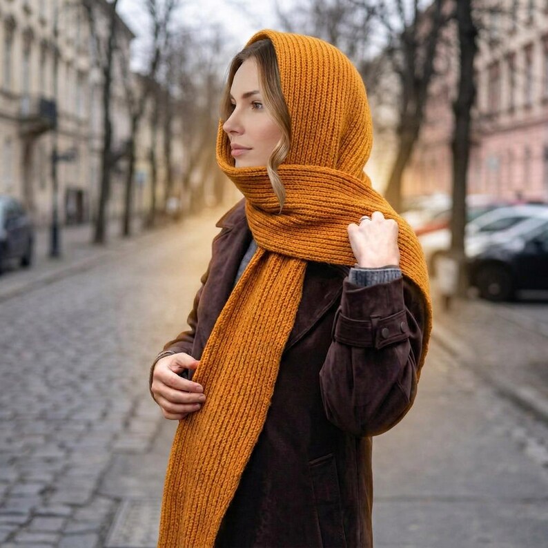 Hooded Scarf Crochet Pattern PDF, Easy Hood Scarf Pattern, Beginner ...