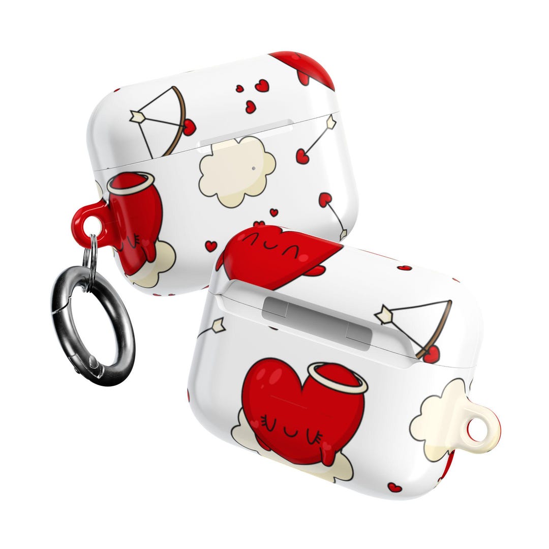 Red Heart Pattern AirPod Case | Protective Polycarbonate Shell - Etsy