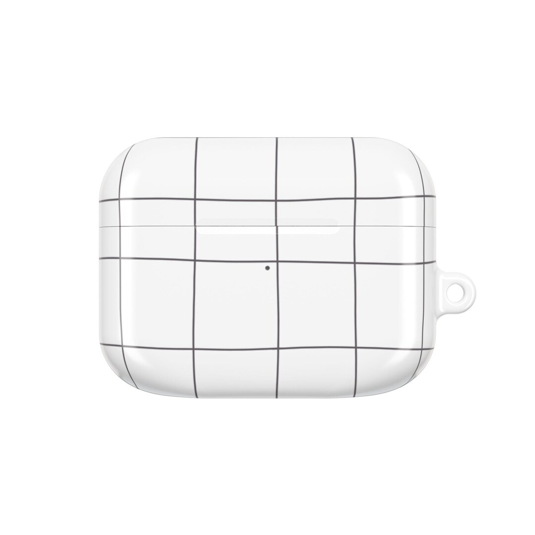 Minimal Grid Pattern AirPod Case | White Plaid Airpods Case - Etsy